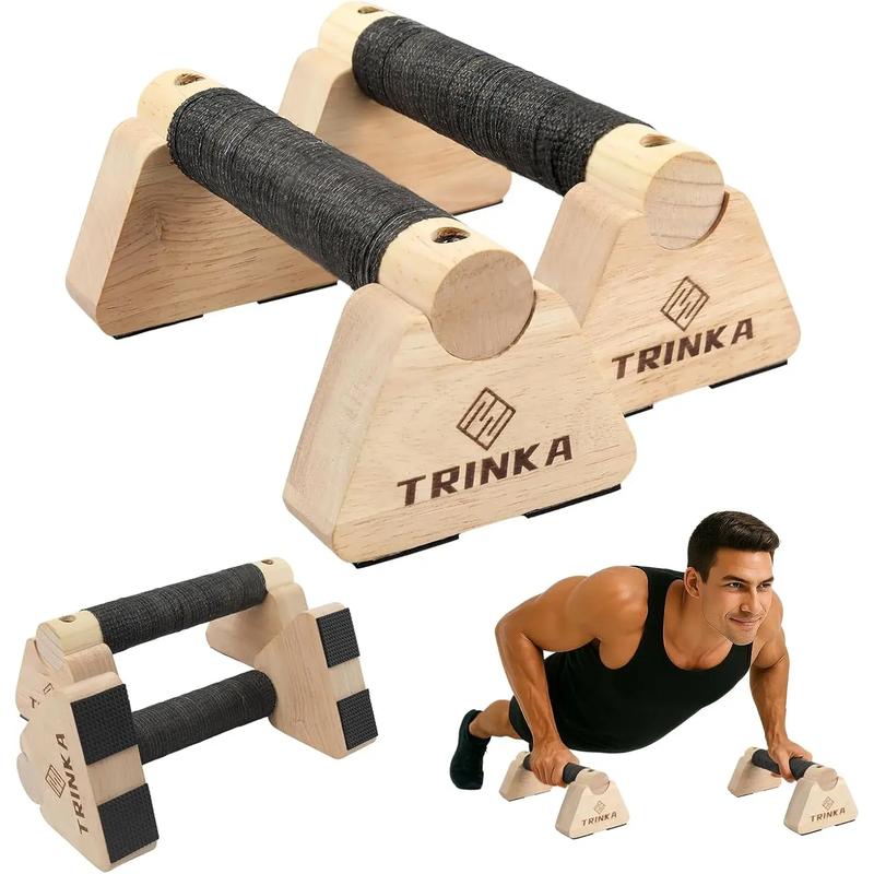 Wooden Parallettes Push Up Bars, 2 PCS Wood Calisthenics Bars with Non ...