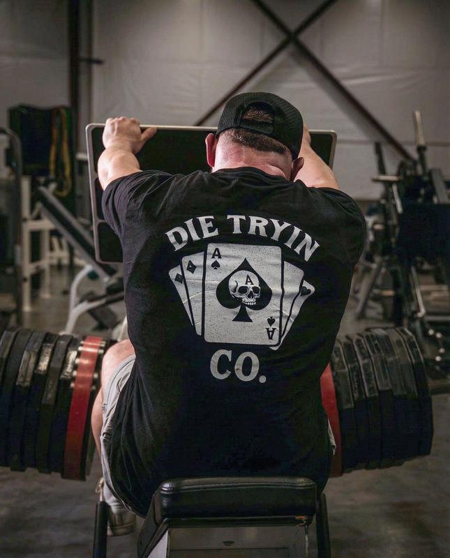 Die Tryin Ace of Spades Fitted Gym Tee - 100% Cotton CVC Color ...