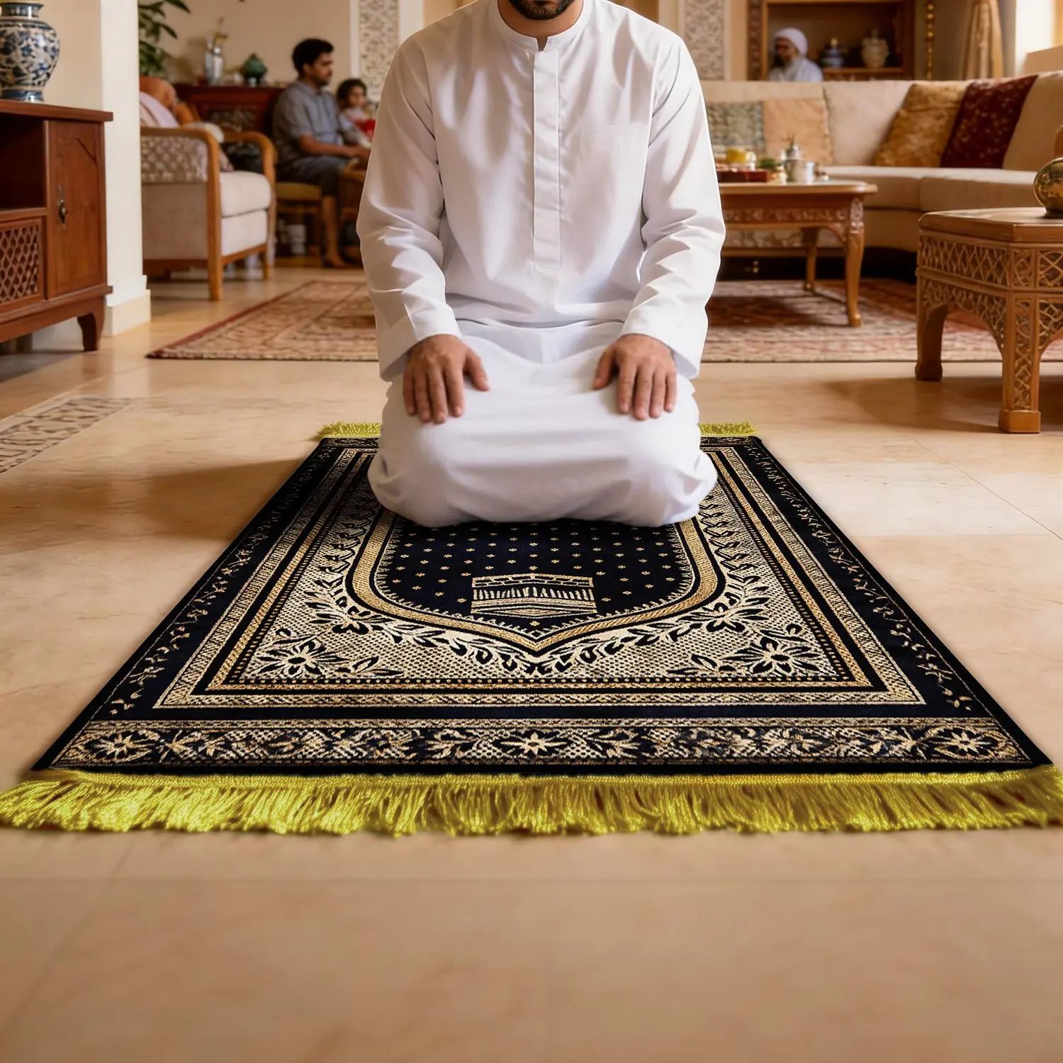 Portable Prayer Rug, Islamic Floral Design, Foldable, Indoor Outdoor ...