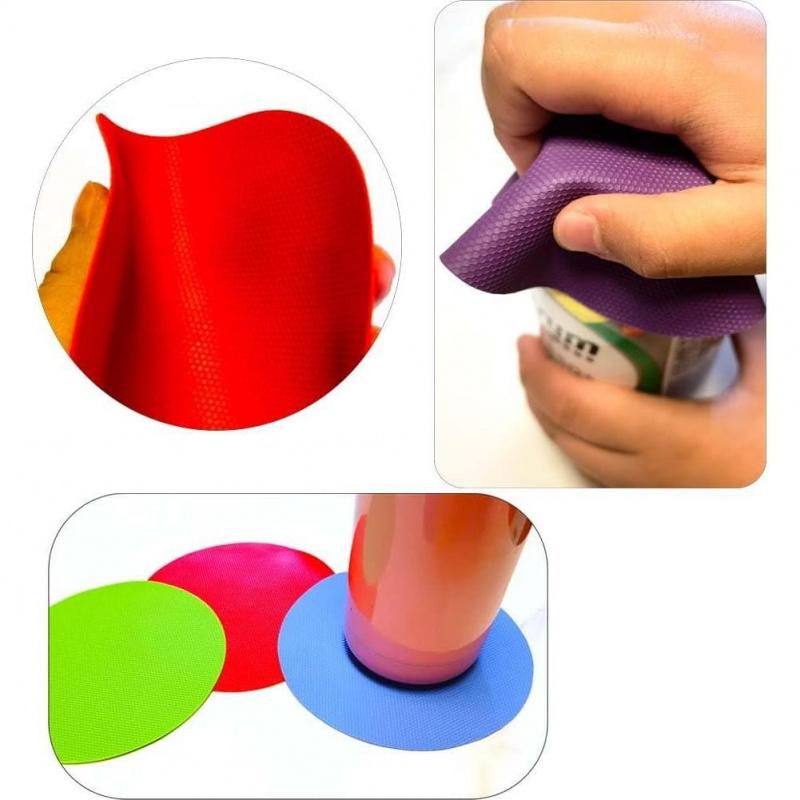 4pcs Rubber Jar Opener Bottle Gripper Non Slip Pad Multi-function Can ...