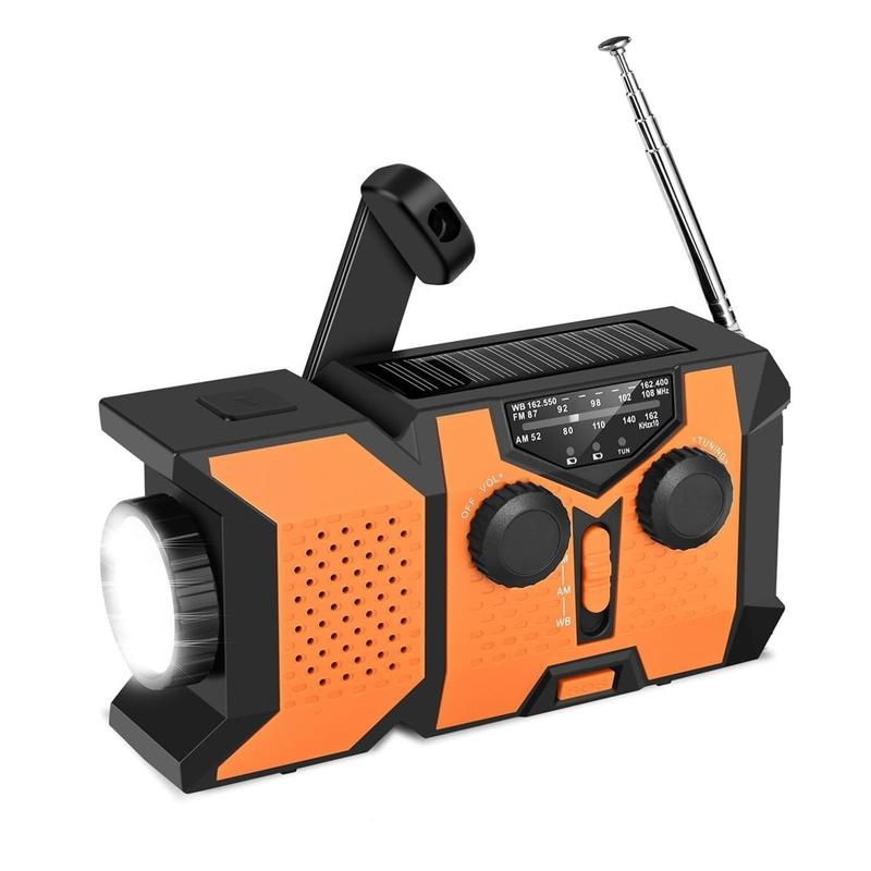 Solar Powered Emergency CB Radio, Multifunctional Crank Type Audio ...