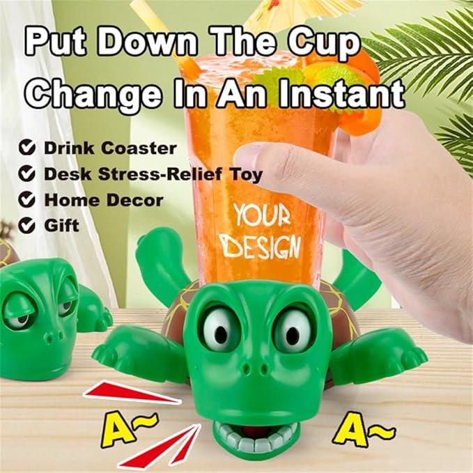 Pop Up Screaming Turtle Coaster Fun Emoji Design Extendable Four Limb ...
