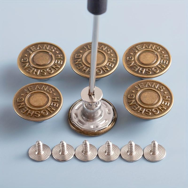 40 Pcs Adjustable Metal Jean Snap Tacks ,17 mm No-Sew Nailess Removable ...