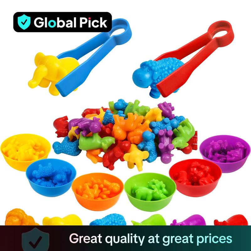 Colorful Sensory Counting Animals Toy, 1 Set Color Classification Game ...
