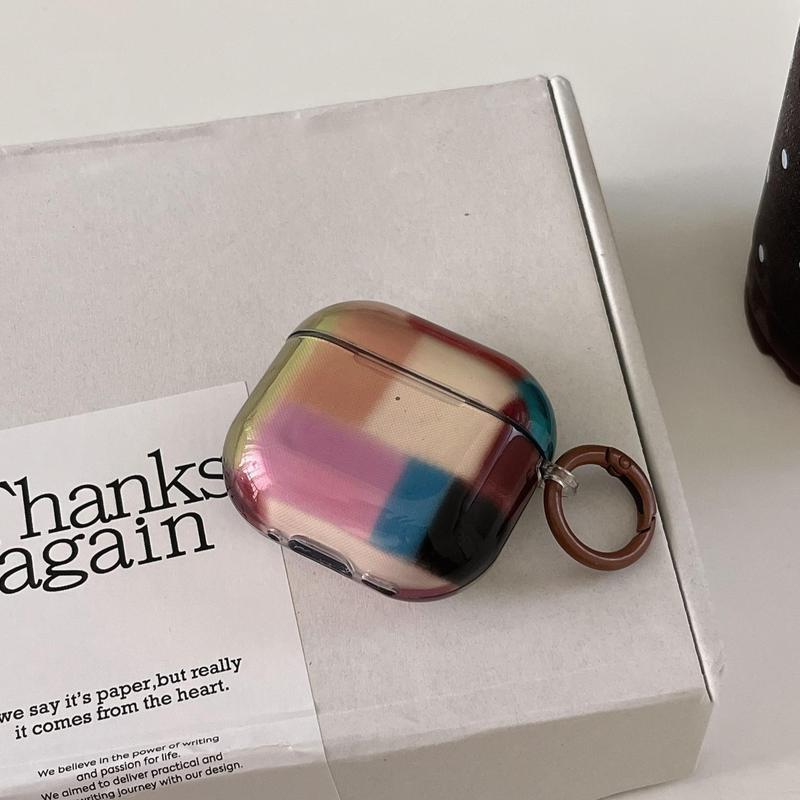 Colorful Patchwork Round Earphone Case, Fashionable Earphone Protector ...