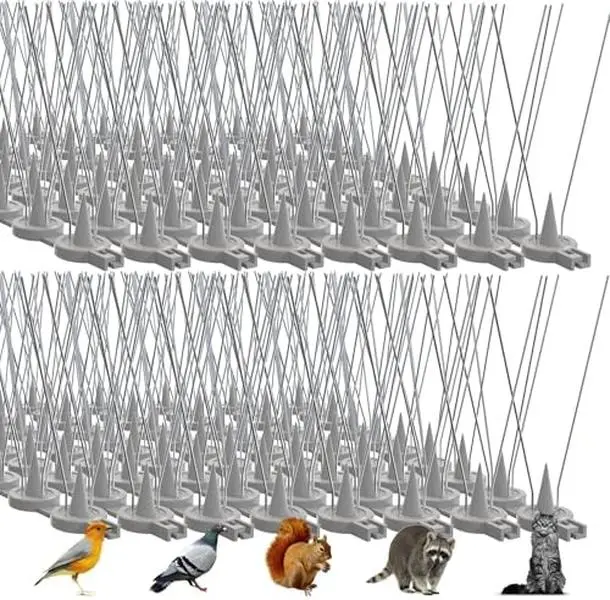 Bird Spikes, 16 Packs Pigeon Deterrent, Stainless Steel Bird Spikes ...