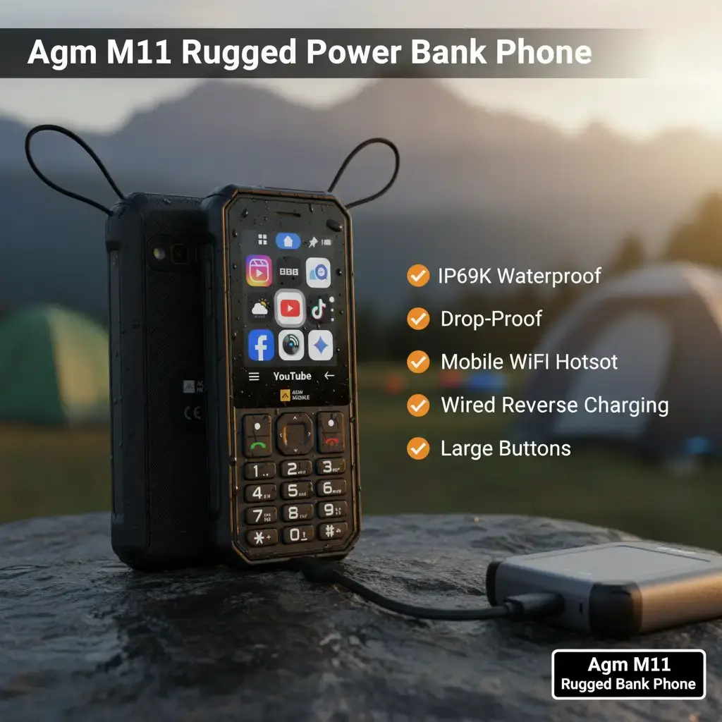 Valentine's Day gift AGM M11 Rugged power bank Phone with Mobile WiFi ...