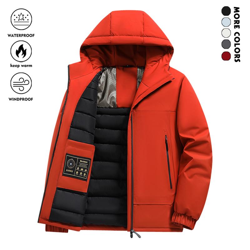 Men's Thickened Windproof Hooded Jacket with Graphene Insulation ...