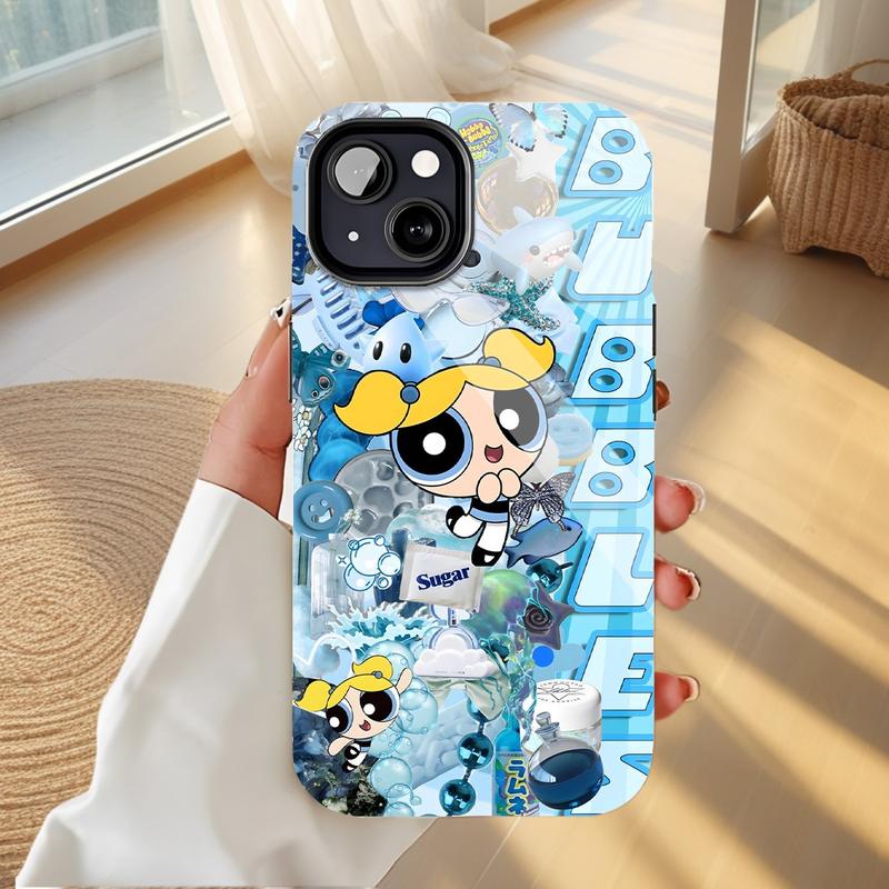 Bubbles The Powerpuff Girls Adorable Cartoon Phone Case with Sparkly ...