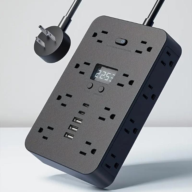 21-in-1 Power Strip with 16AC Outlets 3USB-A 2USB-C | 45° Rotating ...