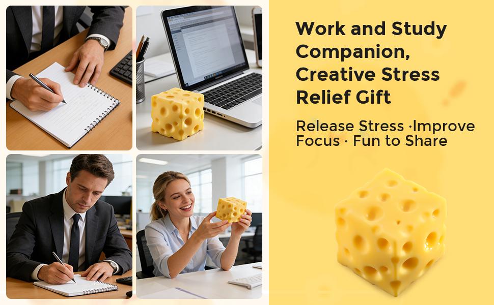 Cheese Squishy Toy, 7x7cm Soft Cheese Block Squeeze Toy, Super ...