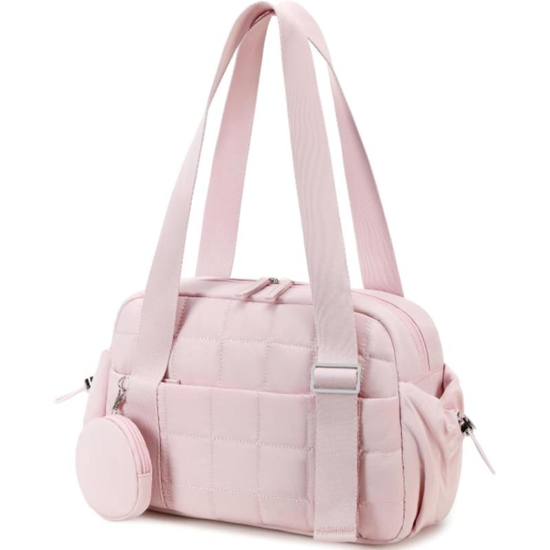 Mini Gym Bag for Women, Small Gym Tote Bag Puffy Quilted Duffel Bag ...