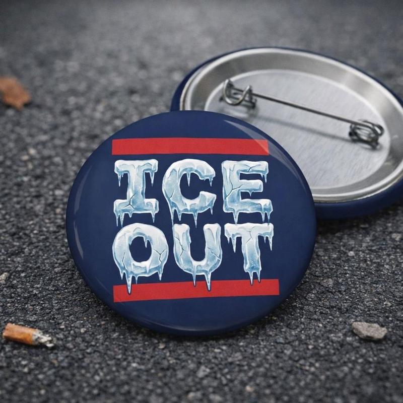 ICE OUT – Anti-Ice Agents Protest Pin, No ICE Political Activist Design ...