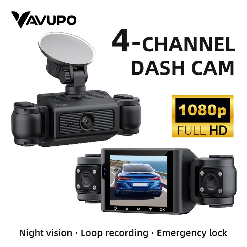 VAVUPO 4-Channel Dash Cam 1080P Full HD with 360° Panoramic View Loop ...