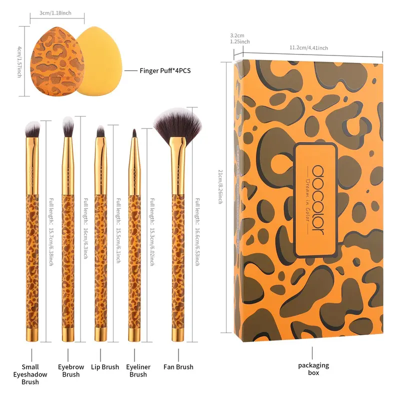 Docolor Makeup Brushes 14Pcs Leopard Cosmetic Makeup Brush Set - TikTok ...
