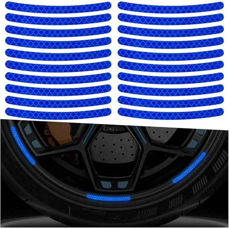 20 Pack Car Wheel Stripe Reflective Stickers Anti Scratch Rim Decals ...