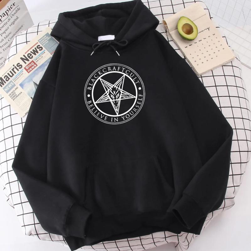 Pentagram Gothic Occult Satan Printed Sweatshirts Man Simple Casual ...