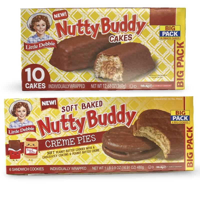 Little Debbie Nutty Buddy Cakes and Peanut Butter Cream Pies Combo Pack ...