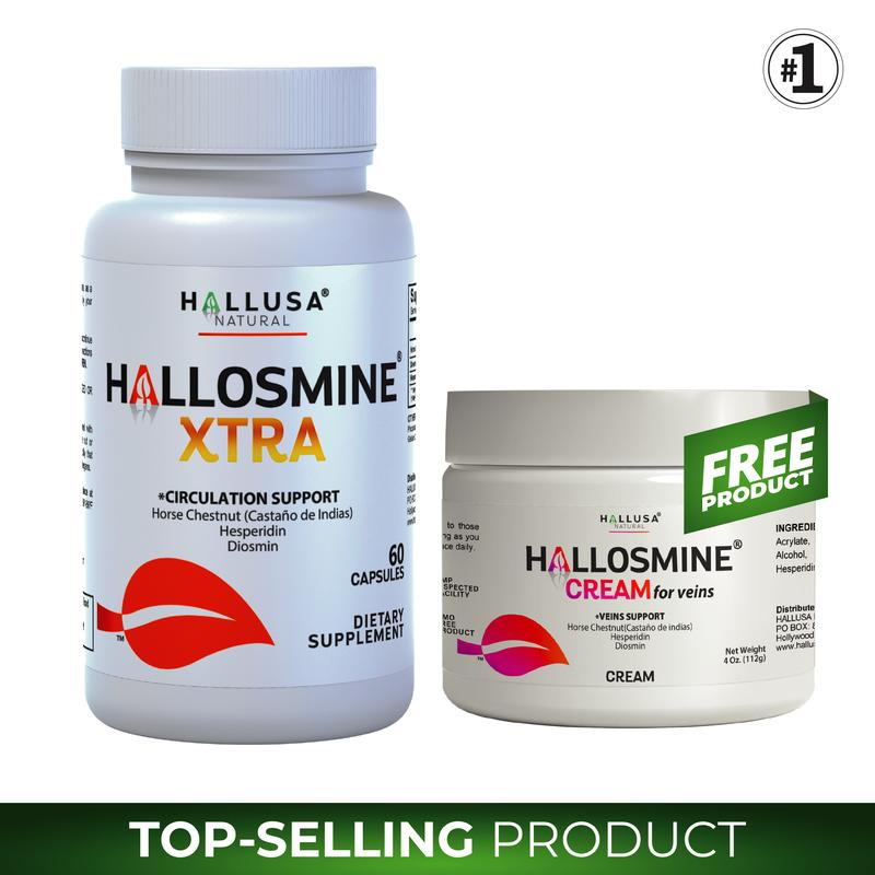 HALLOSMINE XTRA x 60 Capsules + FREE HALLOSMINE CREAM – Vein ...