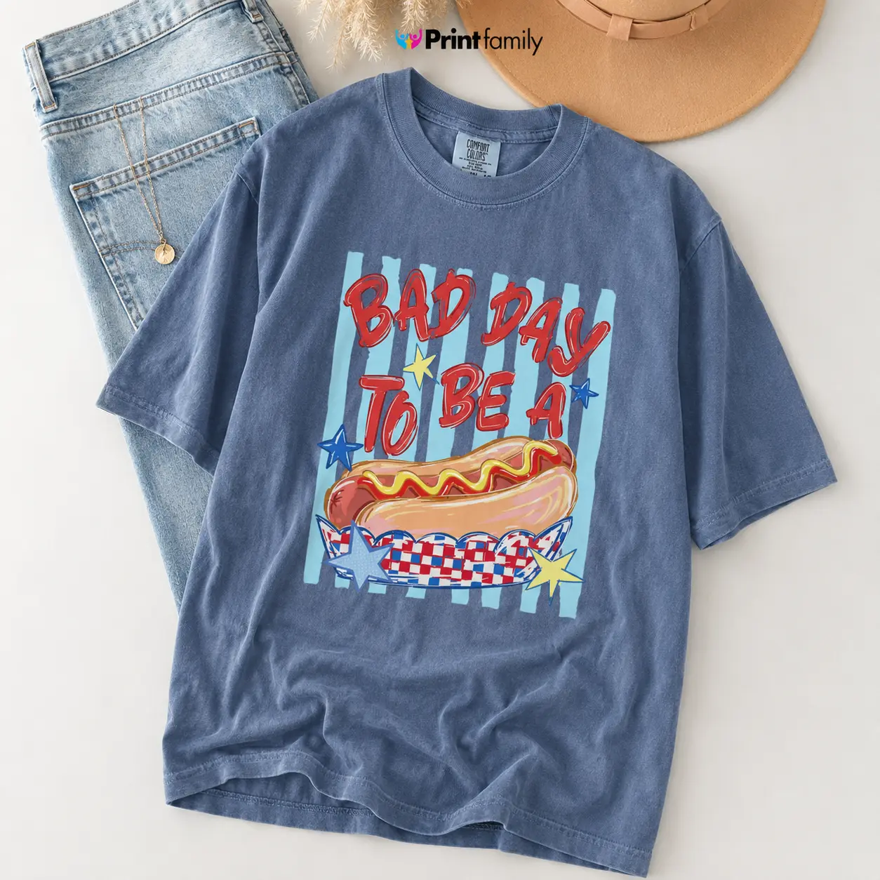 Comfort Colors Bad Day To Be A Hot Dog Shirt, Fourth Of July Shirt, 4th ...