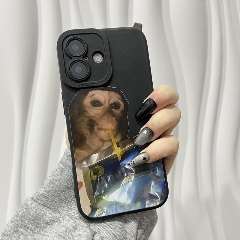 Funny Monkey Phone Case for iPhone 16 15 14 13 12 11 Cartoon Monkey ...