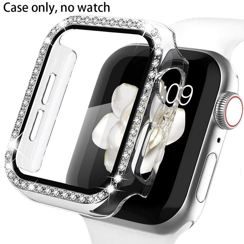Multipurpose Luxury Shiny Rhinestone Decor Smart Watch Case with ...