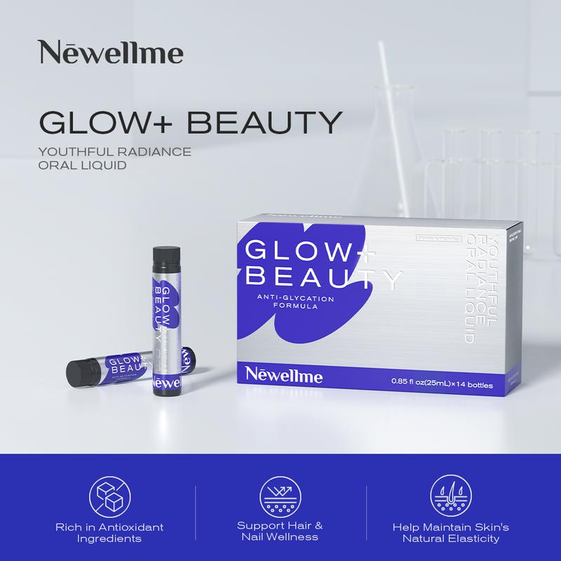 NEWELLME Collagen Beauty Shot – 18,000mg Marine Collagen Peptides with Hyaluronic Acid & PQQ ...