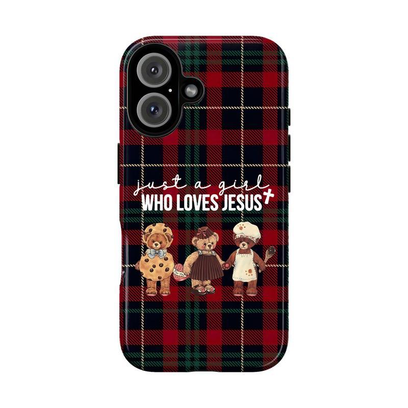 Teddy Bear Christian Christmas Phone Case – Just a Girl Who Loves Jesus ...