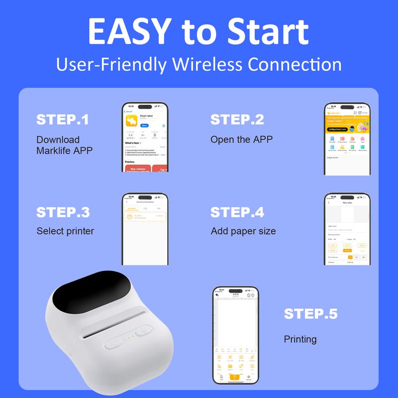 Upgraded Version Mini Label Maker Machine with Tape, Portable Bluetooth ...