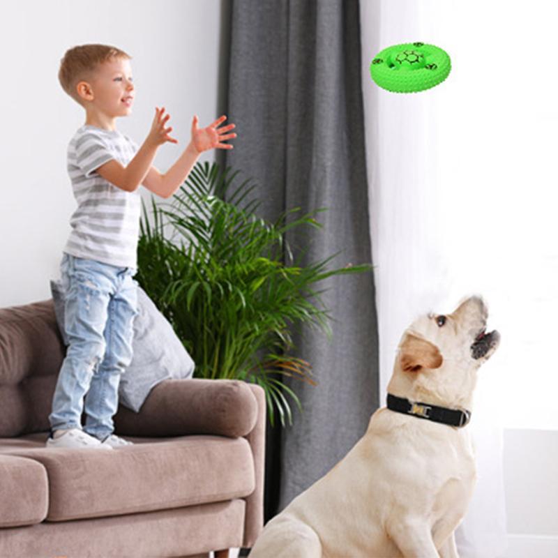 Frisbee Design Dog Chew Toy, 1 Count Pet Interactive Squeaky Toy, Pet ...