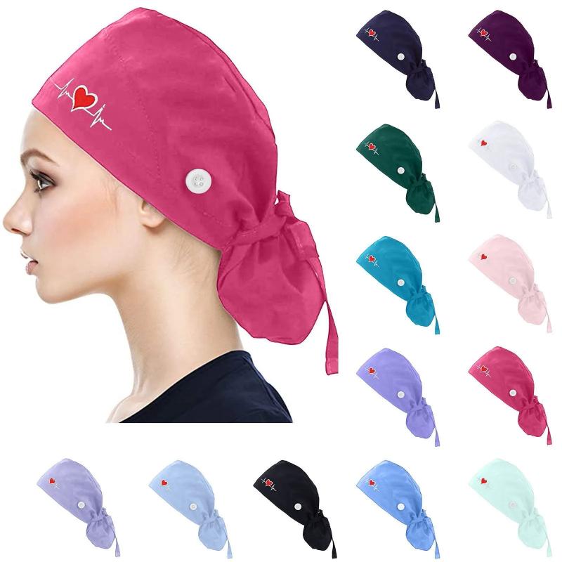 Adjustable Surgical Scrub Caps Working Cap Ponytail Holder Bouffant ...