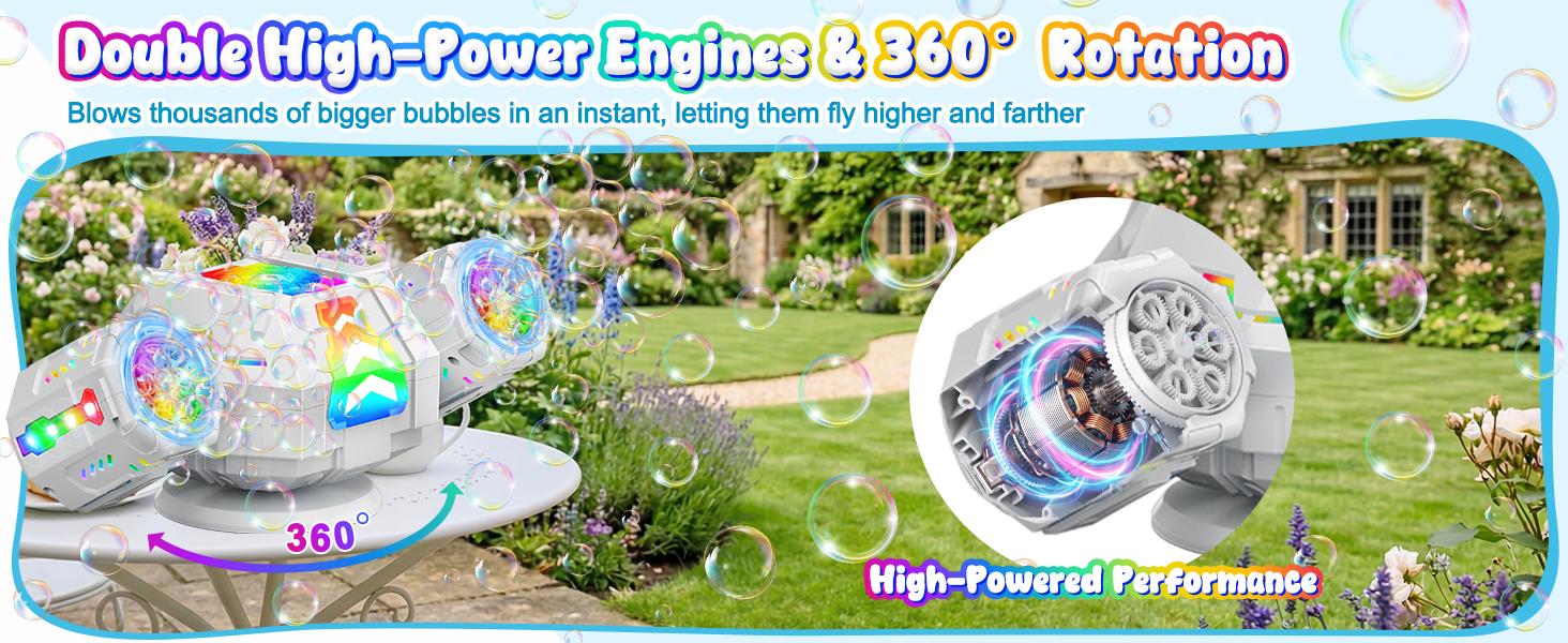 2026 RC Bubble Machine, Rechargeable Bubble Maker with 360°Automatic ...