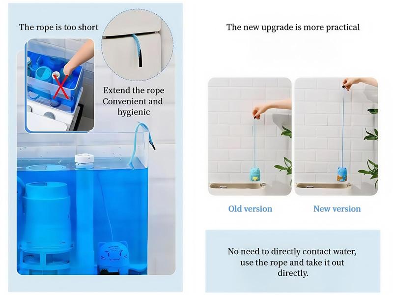 Drop-in Toilet Bowl Cleaner Easy Scrub-Free Long-Lasting Blue Liquid ...