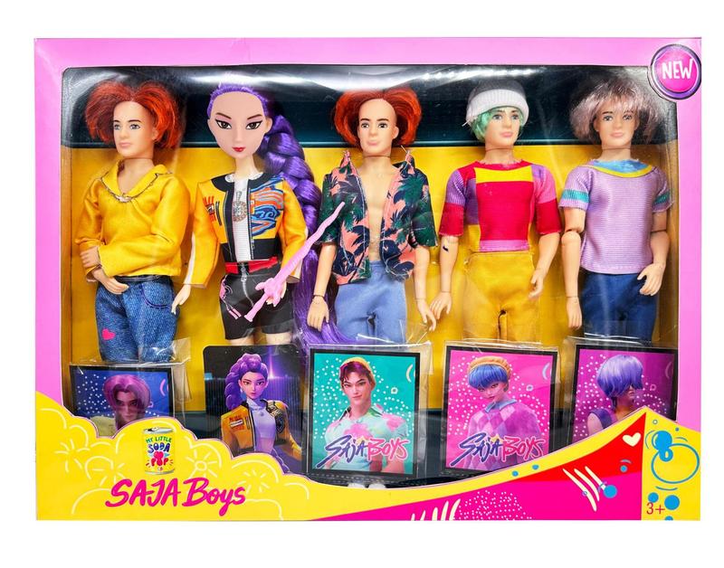 Viral New 5-Piece K-Pop Demon Hunters Male Band Toy Set - 11.5 Inch ...