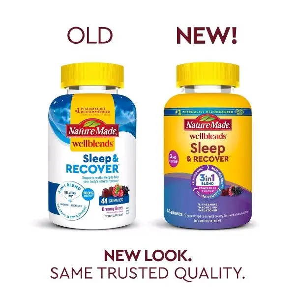 Nature Made Wellblends Sleep and Recover Gummies with Melatonin, L ...