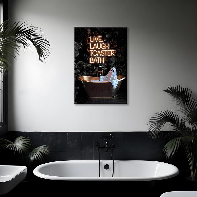 Gothic Ghost Wall Art Funny Live Laugh Toaster Bath Posters Dark ...