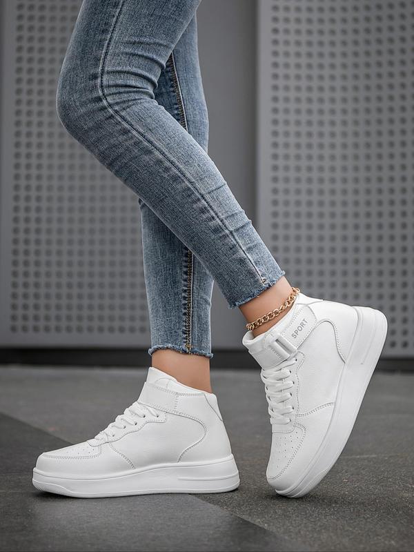 Women's Fashionable Letter Label Design Lace Up High Top Sneakers ...