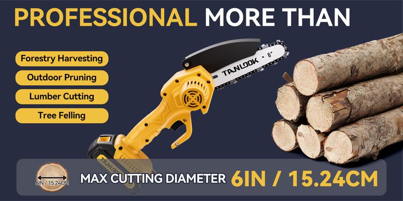 Cordless 2-in-1 Pole Saw, 6-Inch Brushless Mini Chainsaw with Pole ...