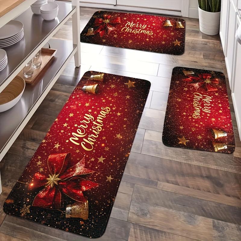 2/3pcs Festive Christmas Kitchen Mats Set, Bell and Star Design, Non ...