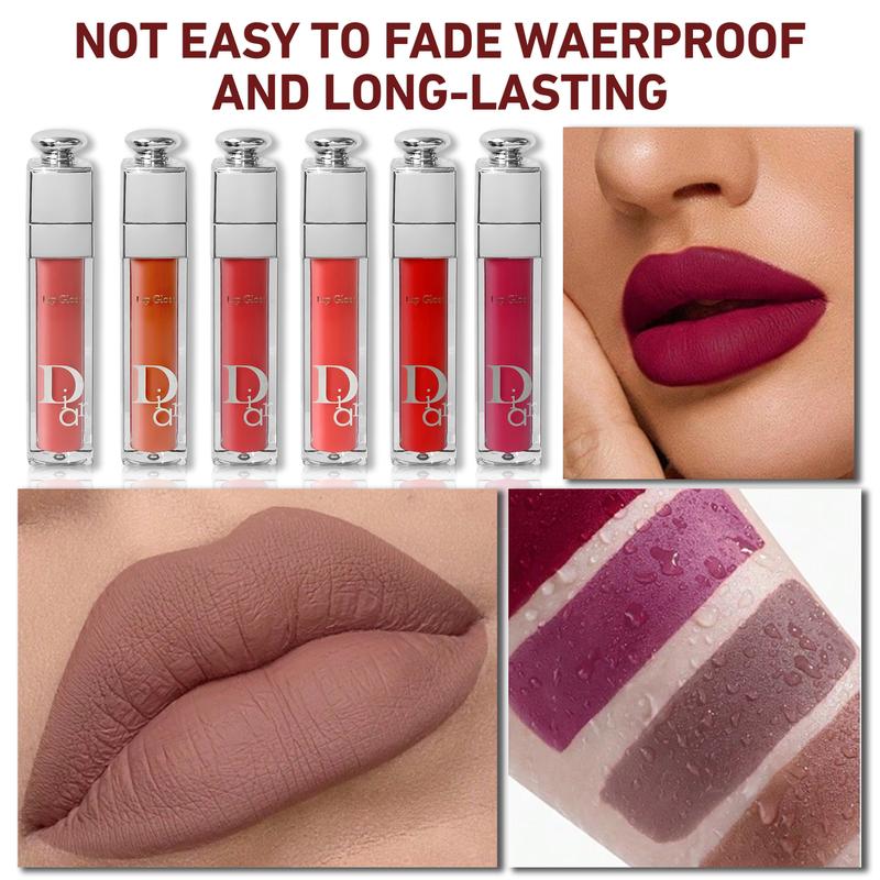 6-Piece Matte Liquid Lipstick Set – Waterproof, Long-Lasting, Non-Stick ...