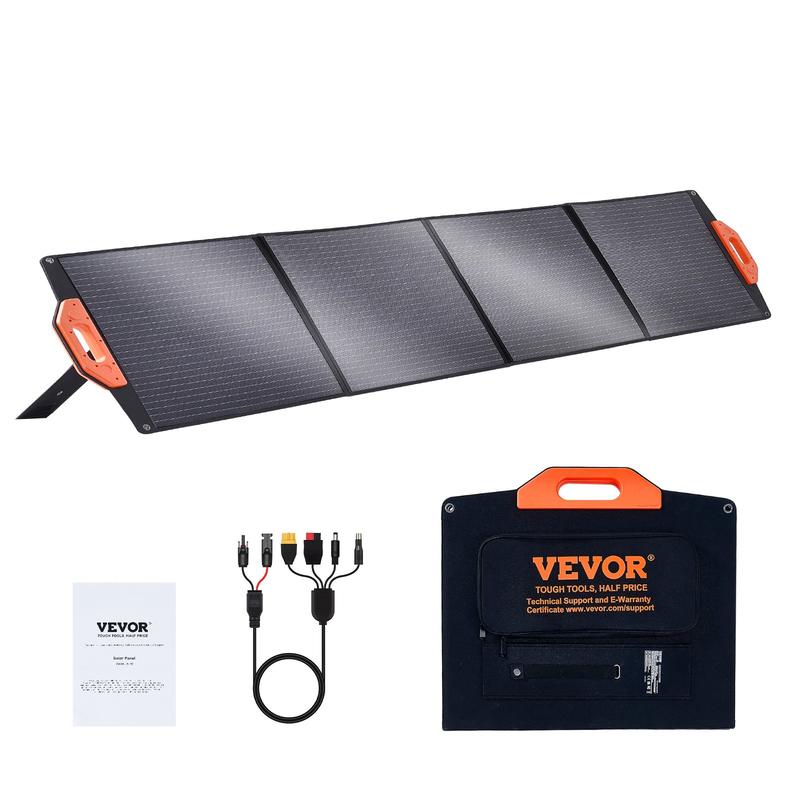 VEVOR Portable Monocrystalline Solar Panel, 200W Foldable ...