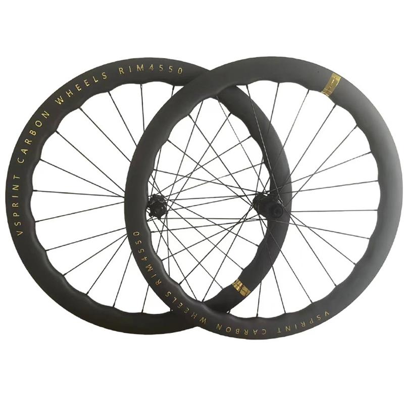 Carbon Fiber Road Bike Wheelset 45/50mm 60/65mm Aero Wave Carbon Wheels 700c Center Lock Disc ...