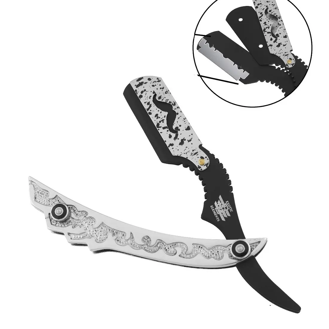 Men’s Straight Edge Razor Special Design Folding Razor Heavy Duty Cool ...