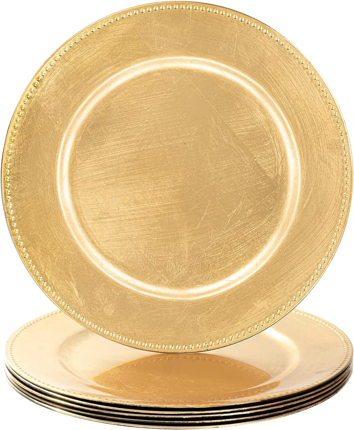 Foil Charger Plates with Beaded, 13" Plate Chargers for Dinner Plate ...
