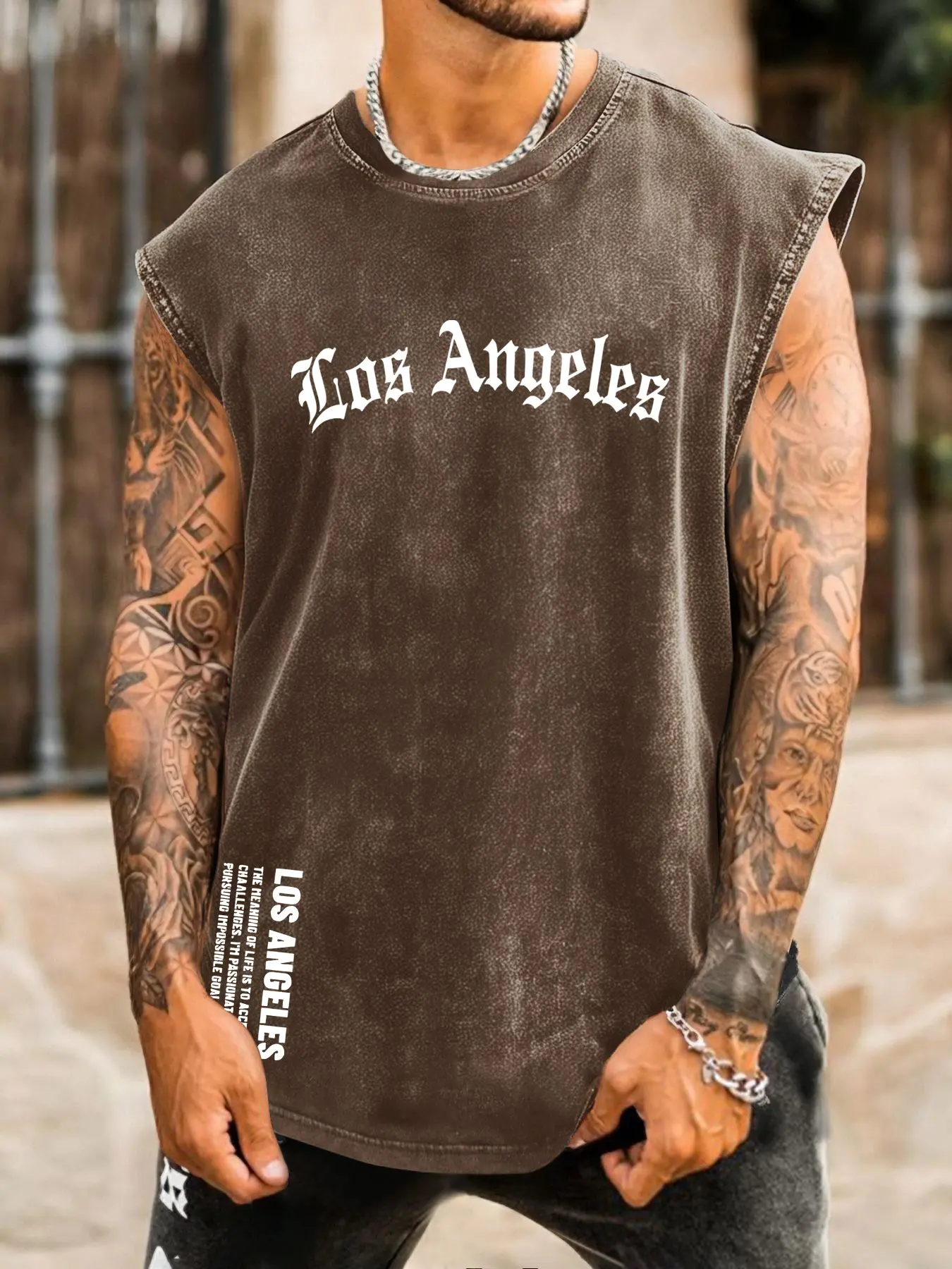Cool Street Style Casual Loose-Fitting Men's Sleeveless T-Shirt ...