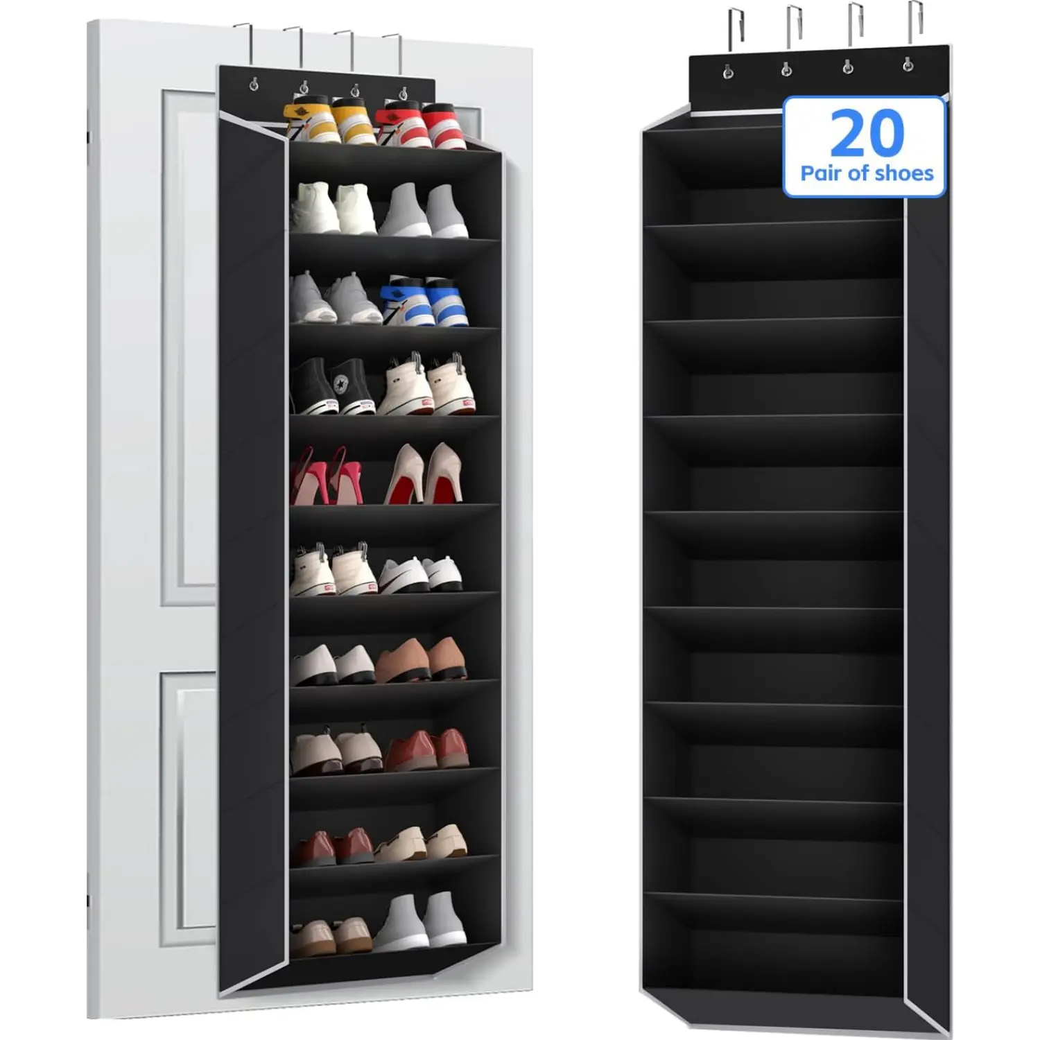 10 Tiers Large Size Over the Door Shoe Organizer Storage, Hanging Shoe ...