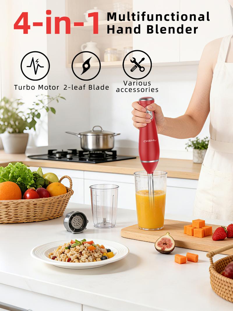 CKEMU 4-in-1 Hand Blender High Power Electric Immersion Stick Mixer ...