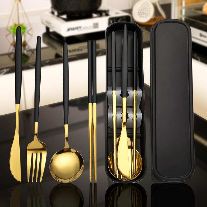 Stainless Steel Cutlery Set with Storage Box, Dinnerware Service Set, 4 ...