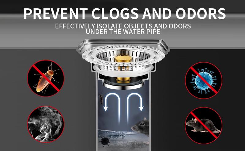 Kitchen Sink Strainer Durable Stainless 304 Steel Sink Drain Food ...