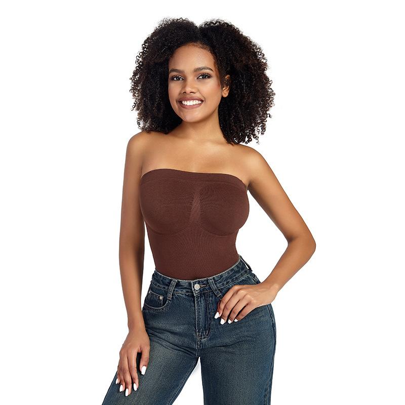 Strapless Bodysuit Tube Shapewear with Detachable Straps - Seamless ...